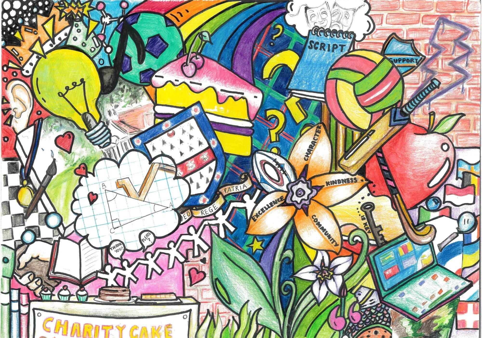 Year 7 and 8's Collaborative Mural Design - Woodbridge School